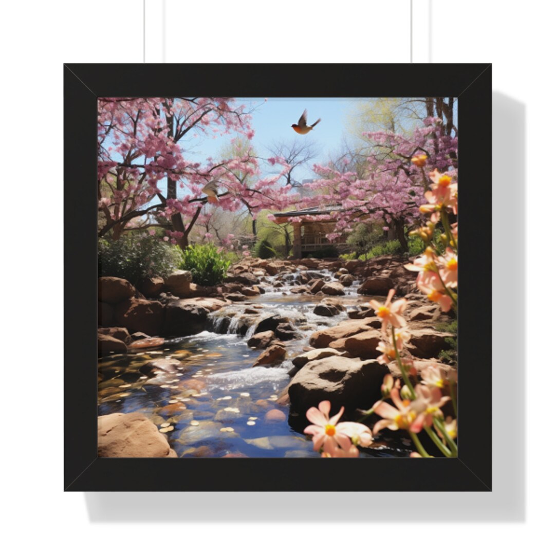 Pink Framed Poster Cherry Blossom Poster Nature Poster Pink Blossoms ...