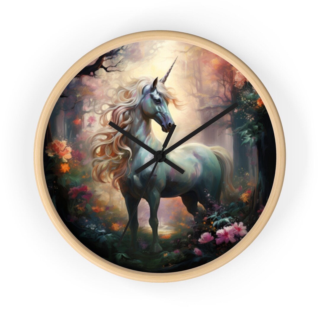 Pearl Unicorn Clock White Unicorn Wall Clock Unicorn Pearl Clock Pearl ...