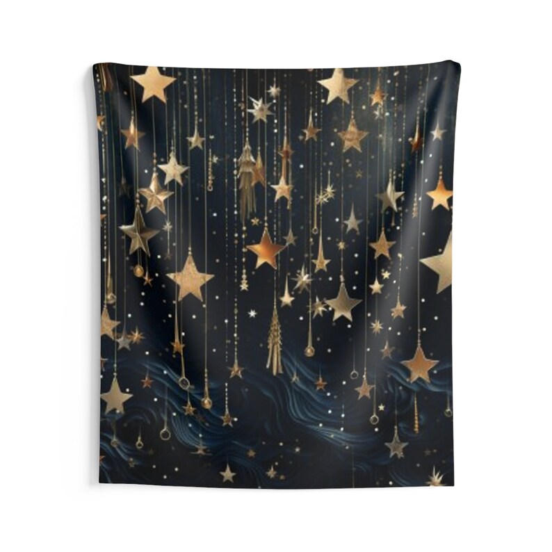 Golden Stars Indoor Wall Tapestries - Etsy