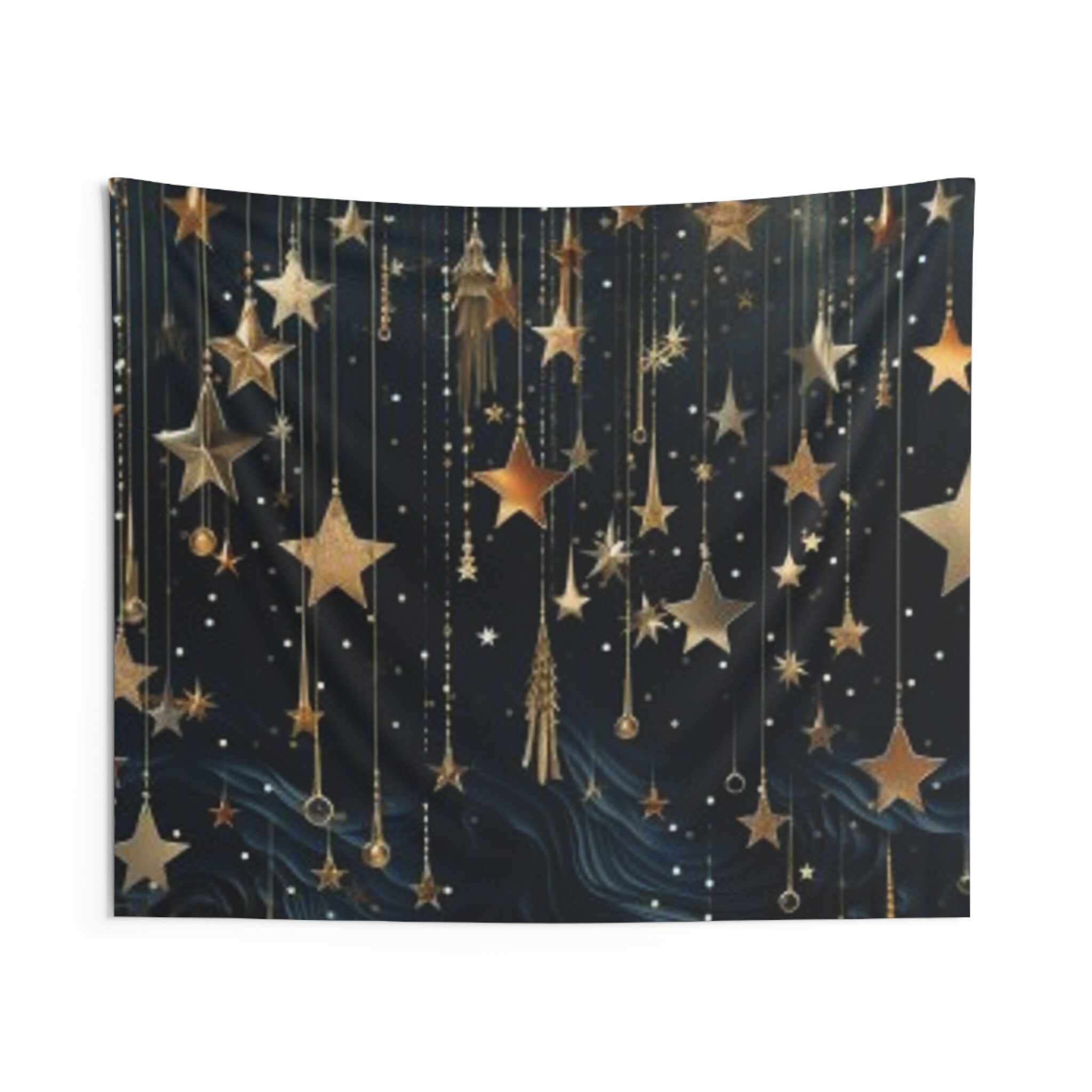 Golden Stars Indoor Wall Tapestries - Etsy