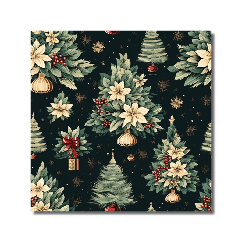 Christmas Tree Digital Paper Seamless Pattern Christmas Wallpaper ...