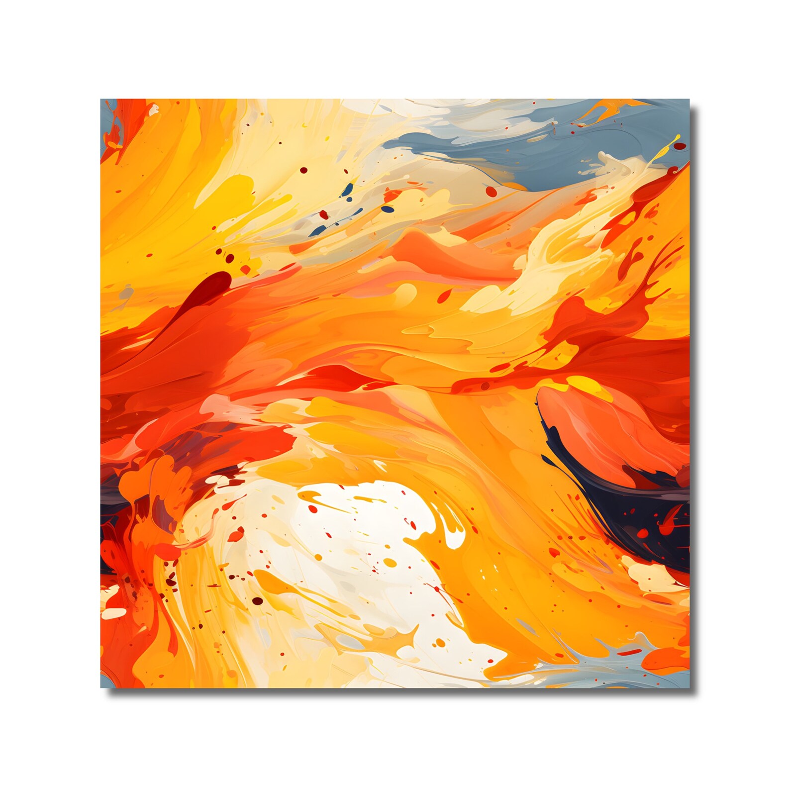 Bright Orange Blue Red Painting Desktop Phone Colourful Digital Paper ...