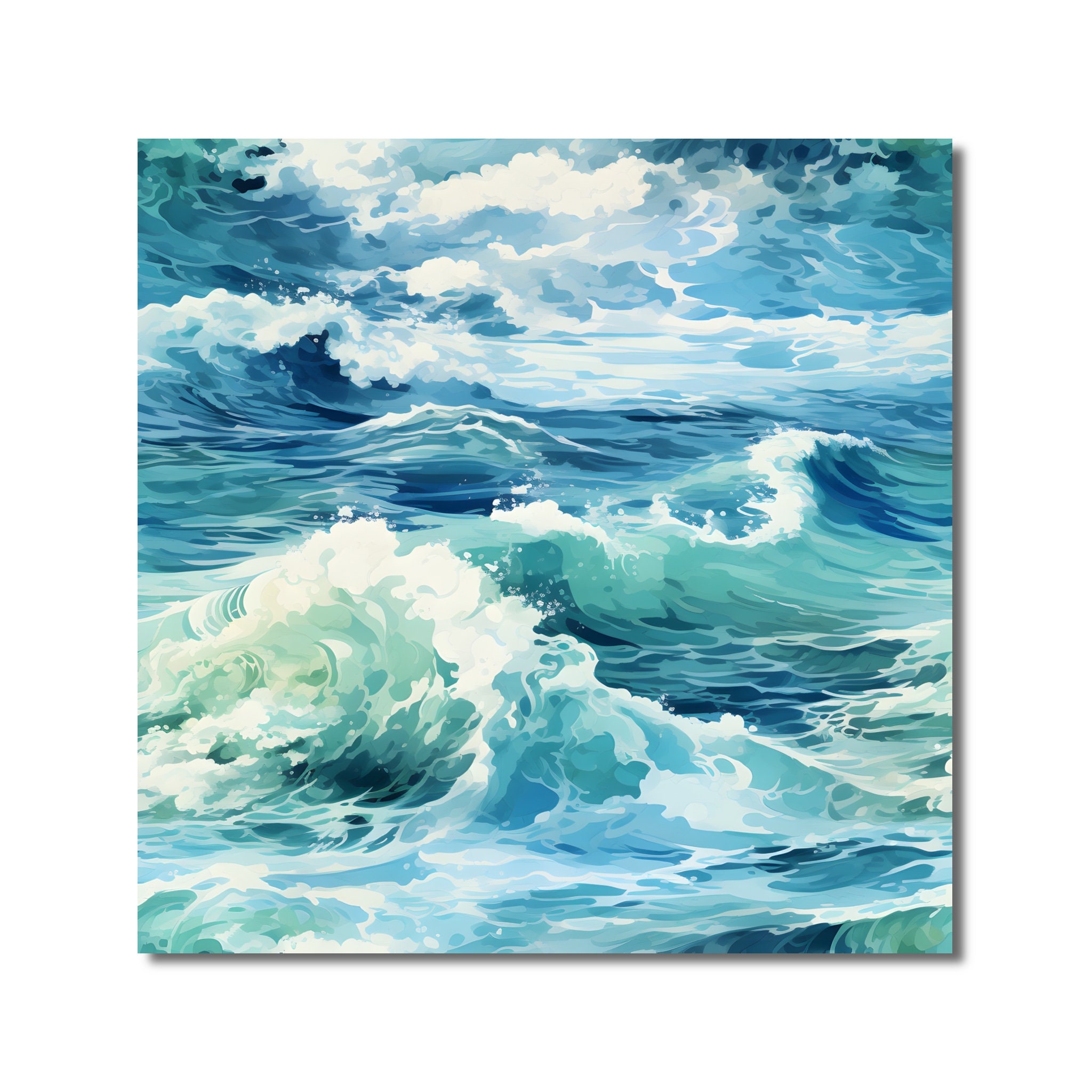 Blue Waves Background Water Waves Ocean Waves Background Digital Paper ...