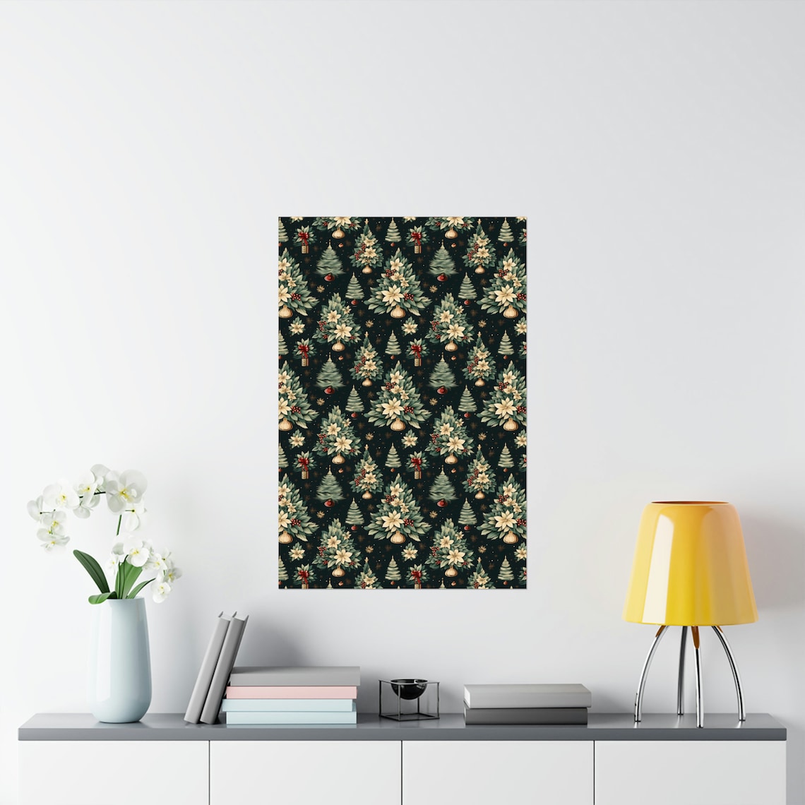 Christmas Tree Digital Paper Seamless Pattern Christmas Wallpaper ...