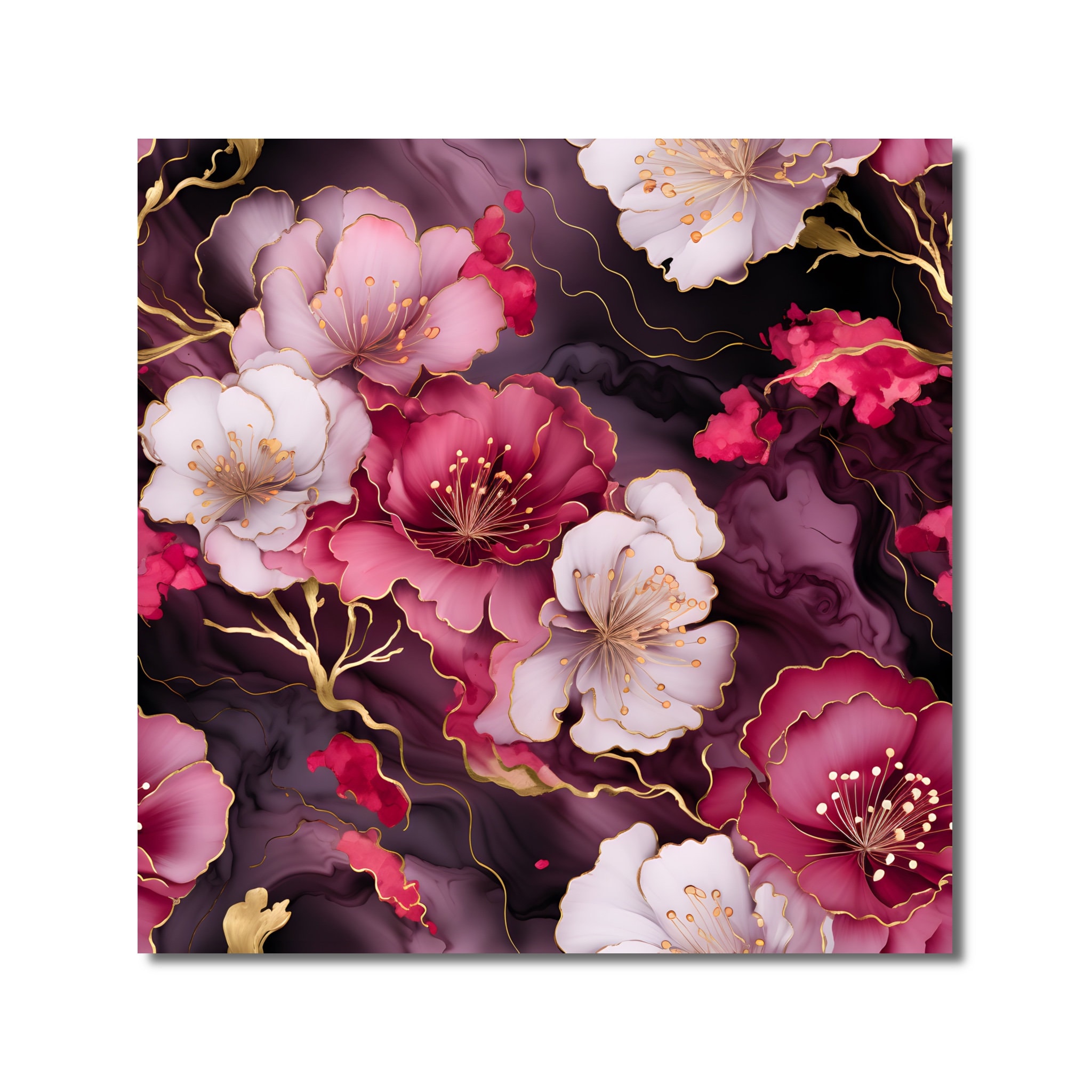 Japanese Blossom Design Colourful Colorful Digital Paper Flower ...