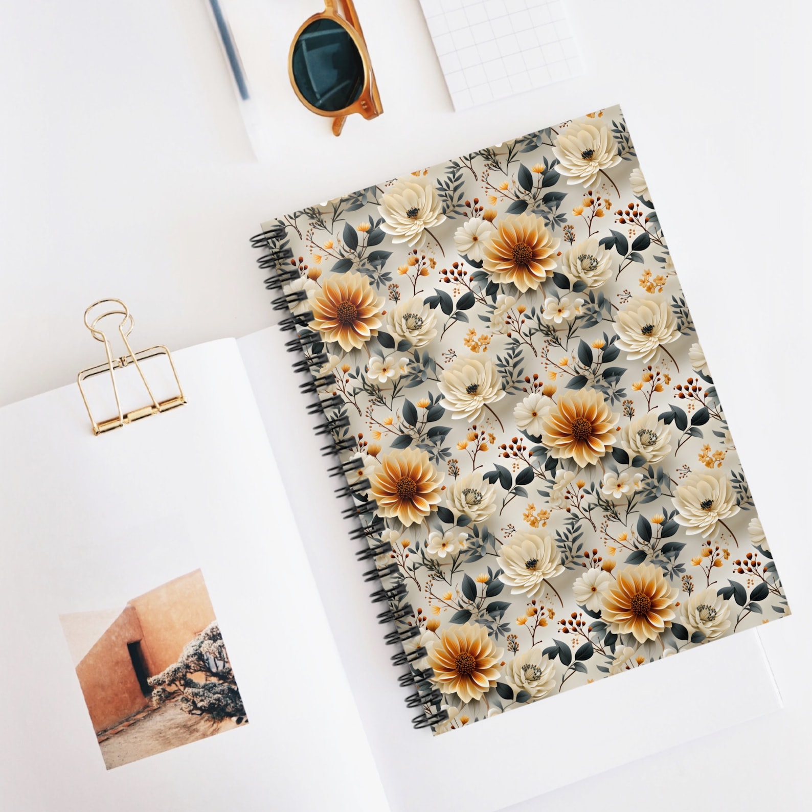 Vintage Yellow Color Cute Floral Design Colourful Digital Paper Flower ...