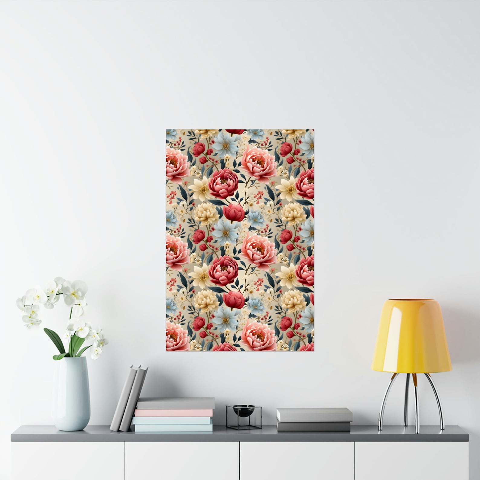 Vintage Pink Color Cute Floral Design Colourful Digital Paper Flower ...