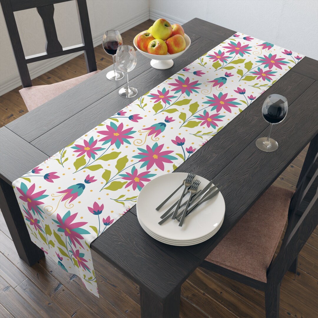 Otomi Table Runner, Otomi, Flower Table Runner, Table Runner, Long ...