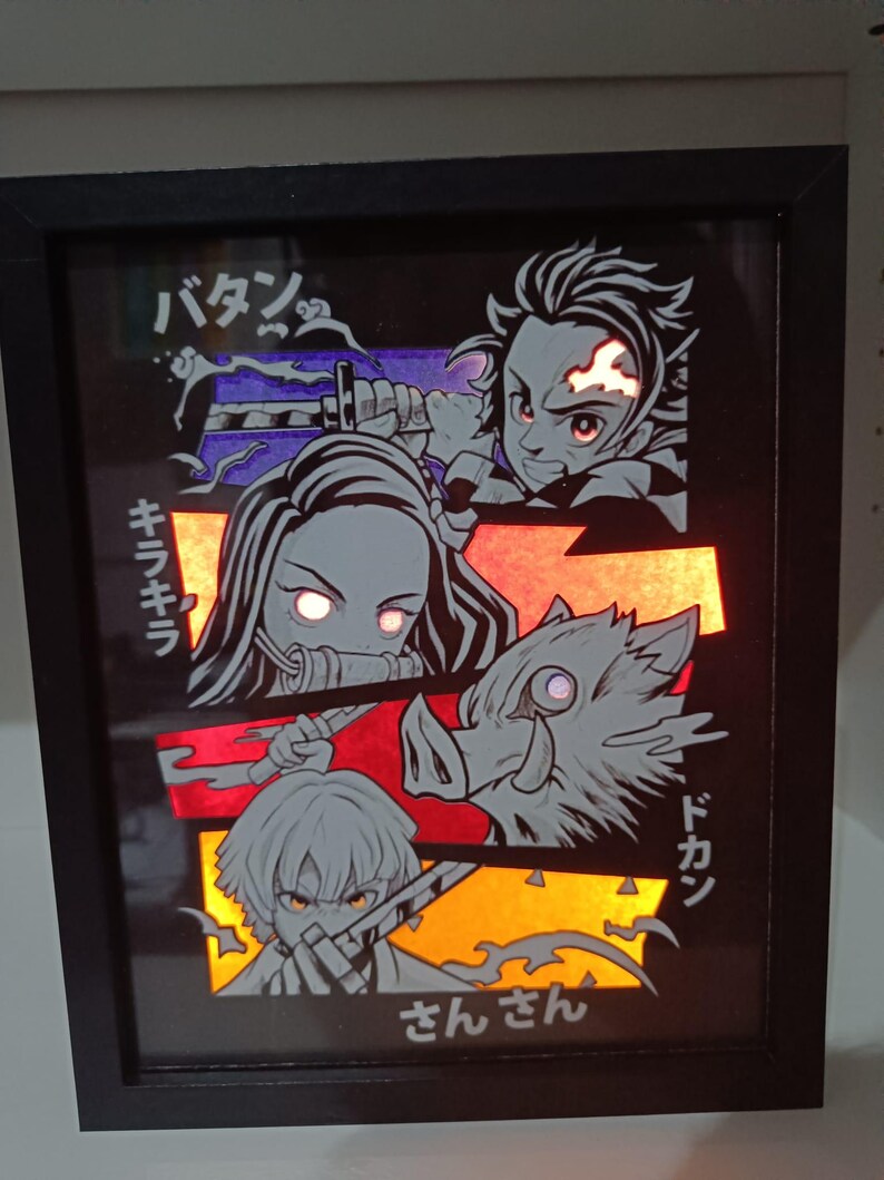 Demon Slayer Lightbox – LED Frame With Tanjiro, Nezuko, Inosuke ...