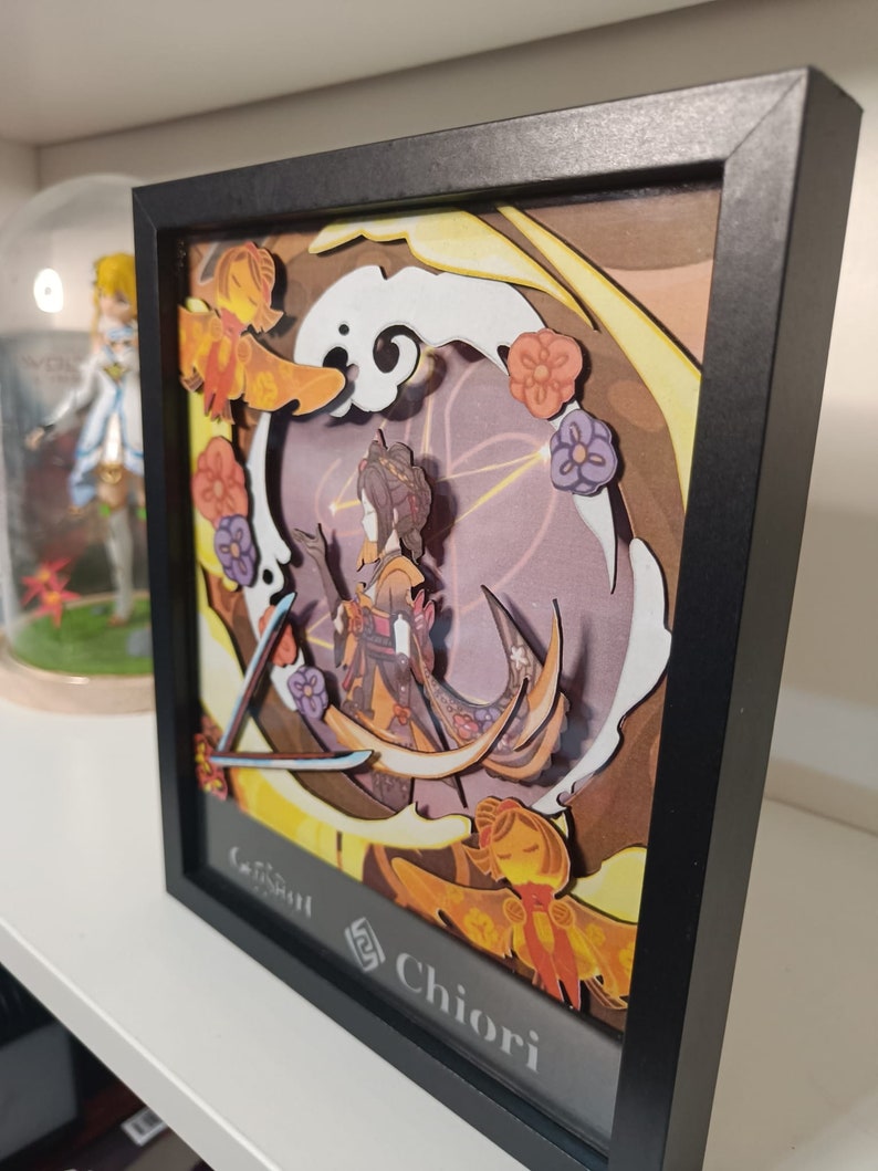 Chiori Lightbox – Genshin Impact | Handmade Floral Shadowbox With ...