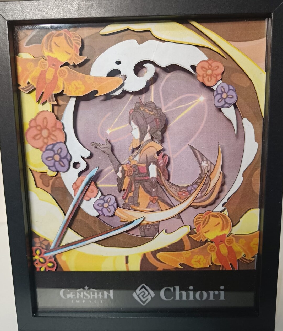 Chiori Lightbox – Genshin Impact | Handmade Floral Shadowbox With ...