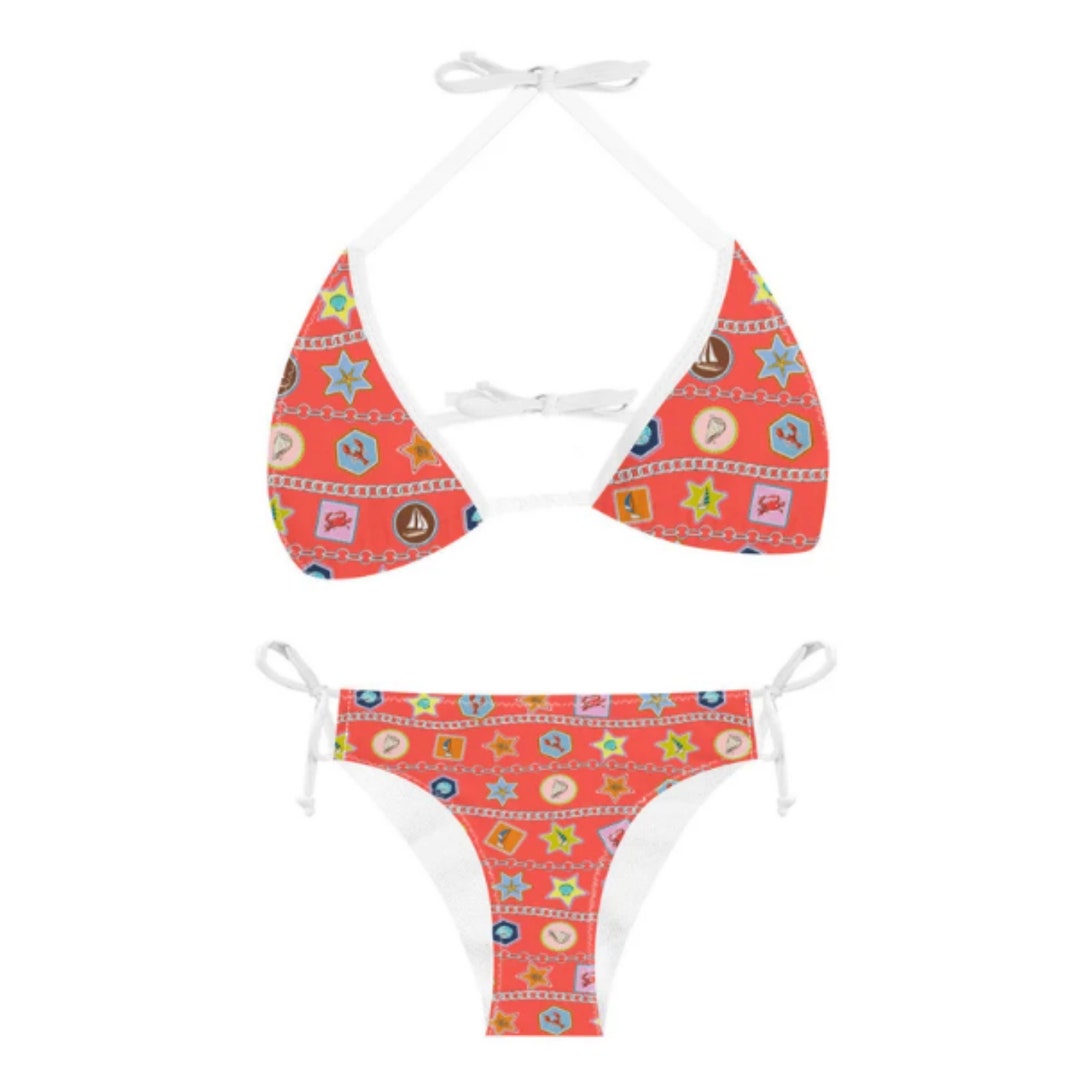 Beach Vibes Bikini, Two Piece Swimsuit, String Bikini, 2 Piece, Womens ...