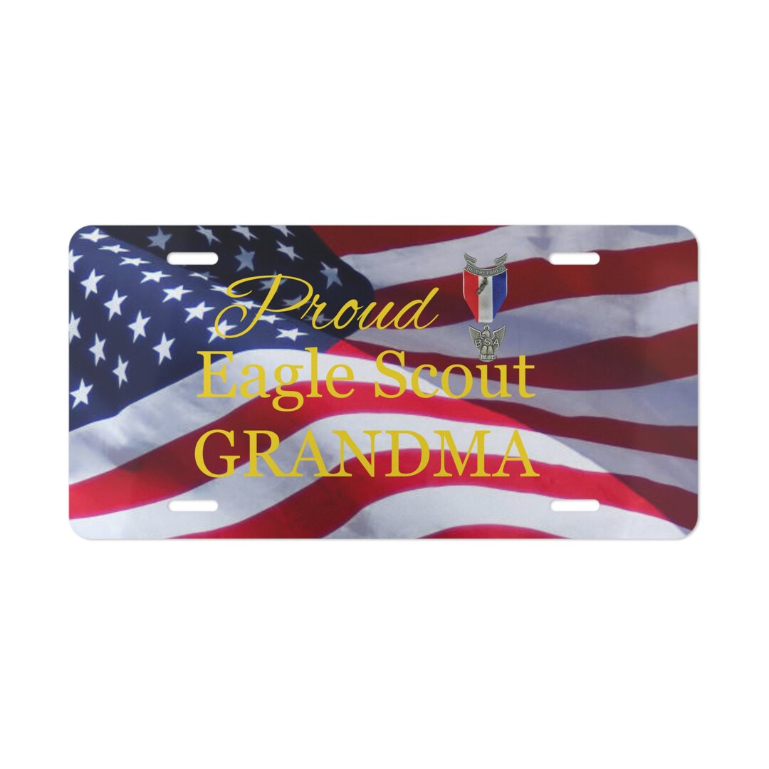 Proud Eagle Scout Grandma, Eagle Scout License Plate, Vanity Plate - Etsy