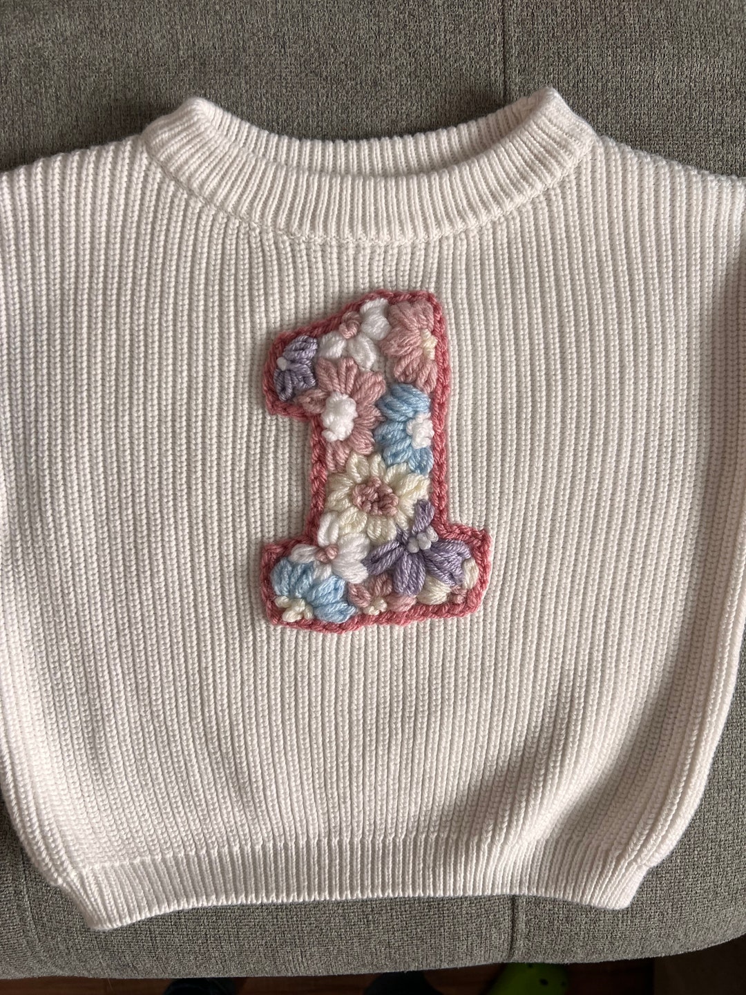 Personalized Letter or Number Baby Sweater - Etsy