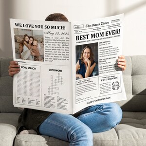 Mothers Day Newspaper Template, Mothers Day Gift Personalized, Mothers ...
