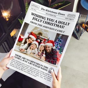 Christmas Newspaper Template, Editable Christmas Card Template, Holiday ...