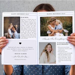 Mothers Day Newspaper Template, Mothers Day Gift Personalized, Mothers ...