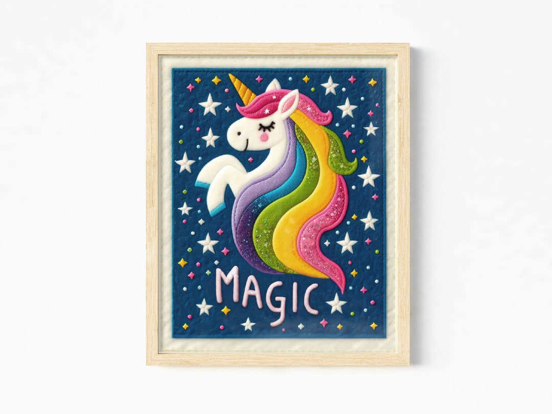 Magical Unicorn Printable Wall Art, Girl’s Room Decoration, Girl ...