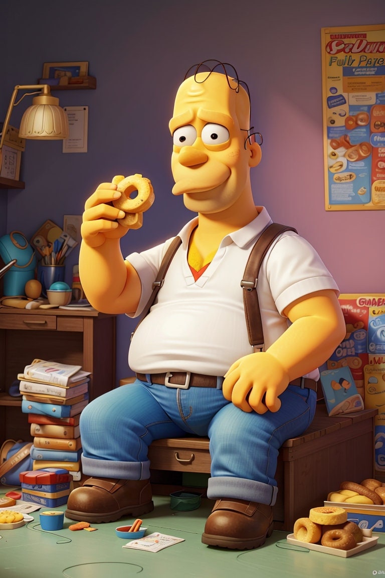 Homer Simpson Midjourney Poster - A Hilarious Tribute to the Iconic ...