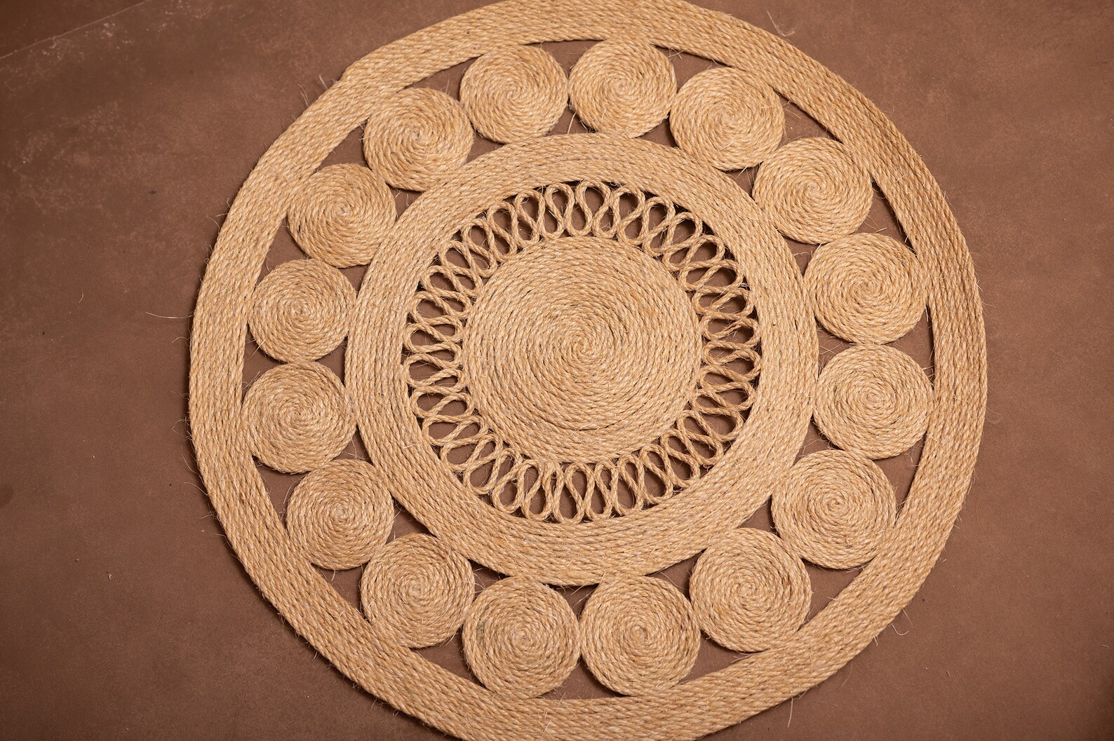 Jute Rug Natural Round Made of Natural Fiber Jute Braided, Newborn ...