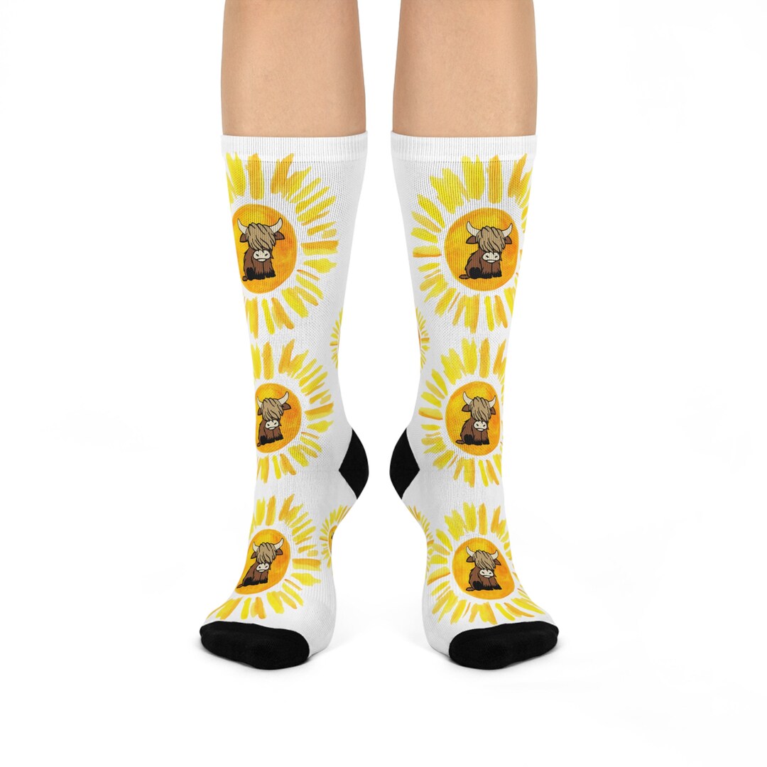 Highland Cow, Highland Cow Socks, Cow Socks, Sun Socks, Country Socks ...