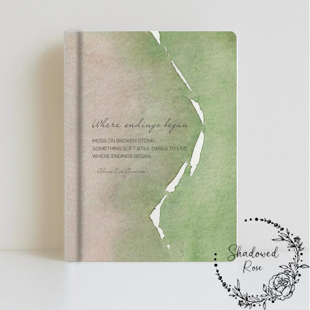 HARDCOVER JOURNAL - Where Endings Began - Inspirational Poem Poetry ...