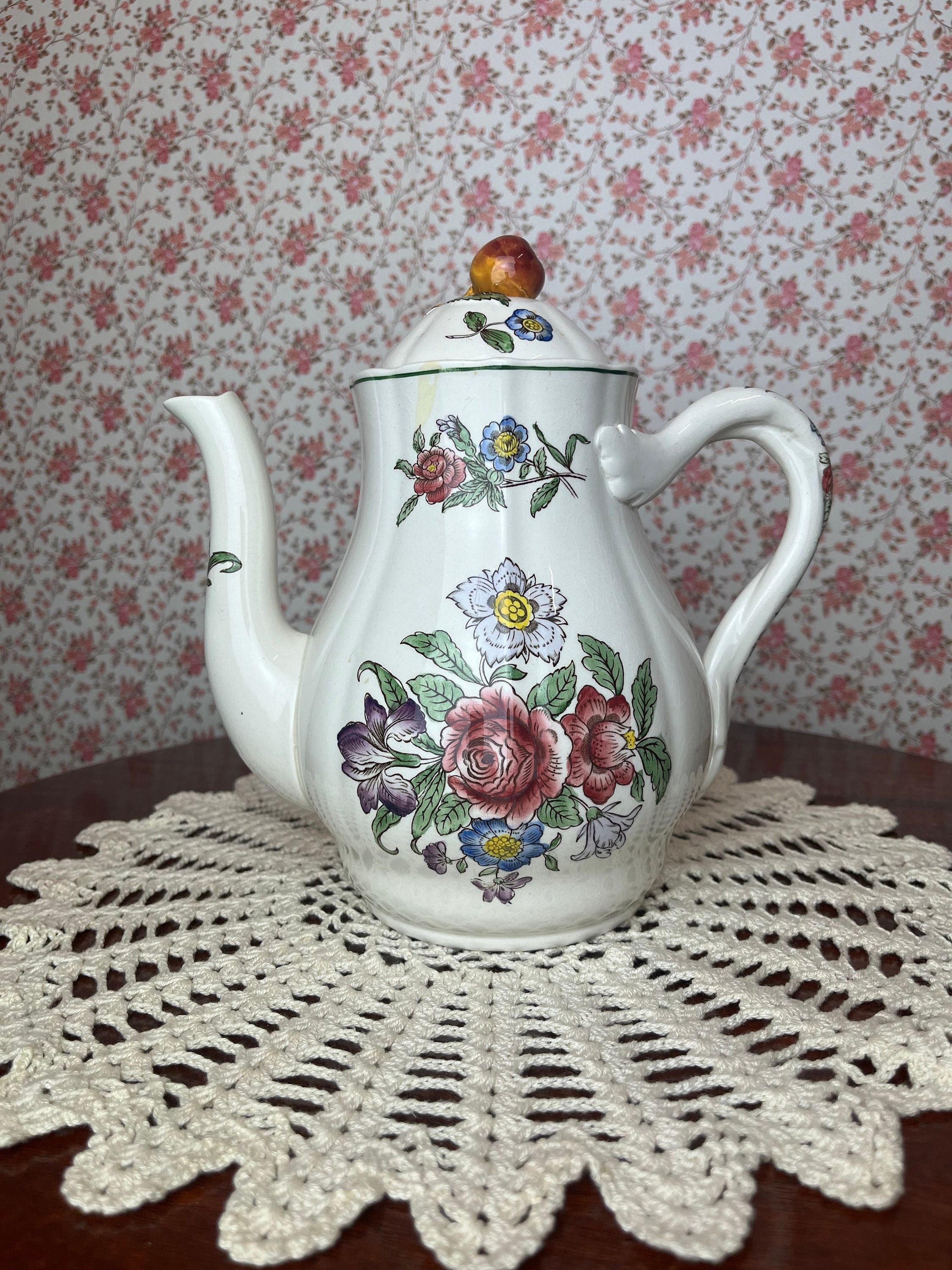 Vintage 1940s Copeland Spode Porcelain Hand Painted Teapot - Etsy