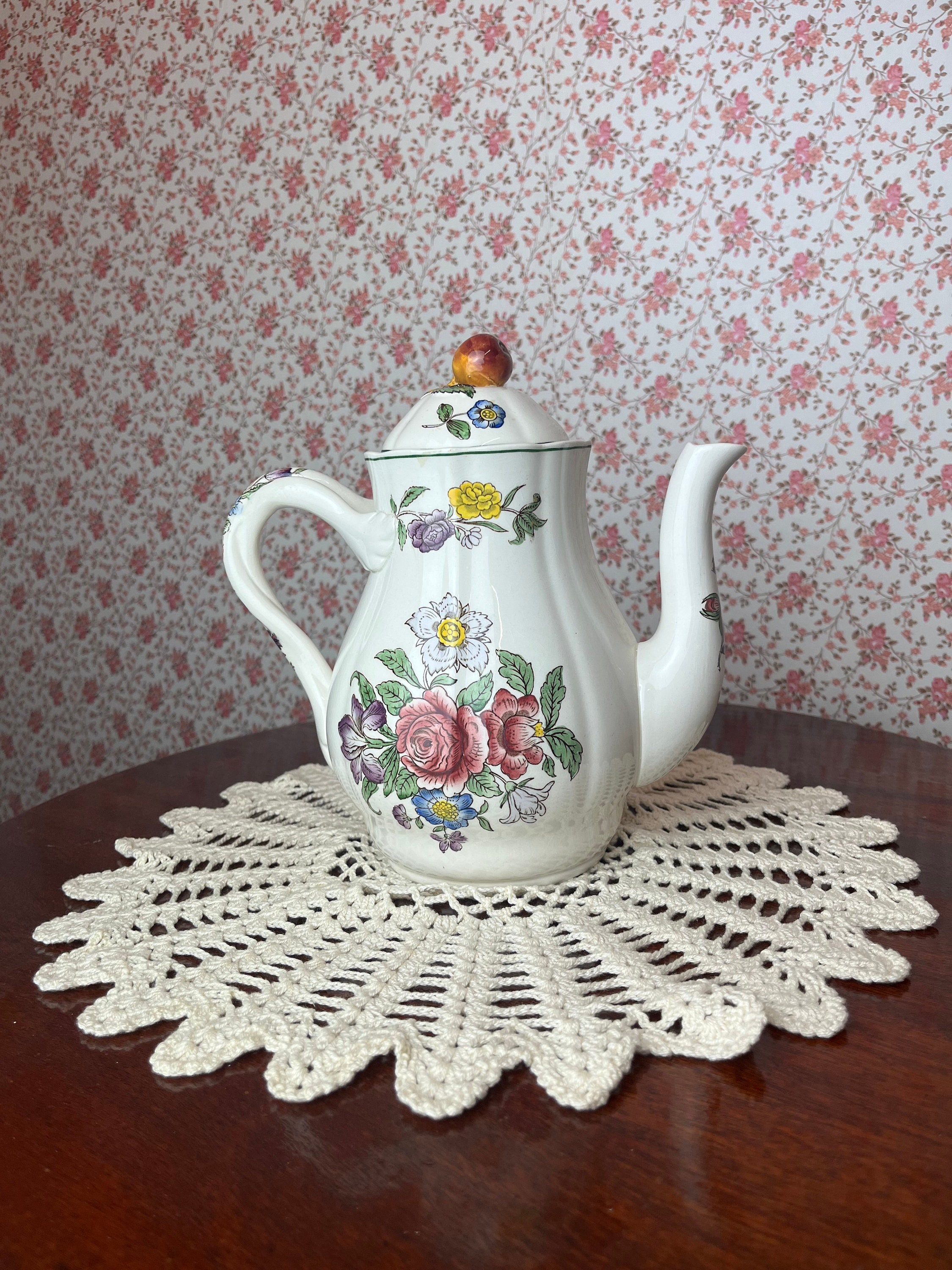 Vintage 1940s Copeland Spode Porcelain Hand Painted Teapot - Etsy