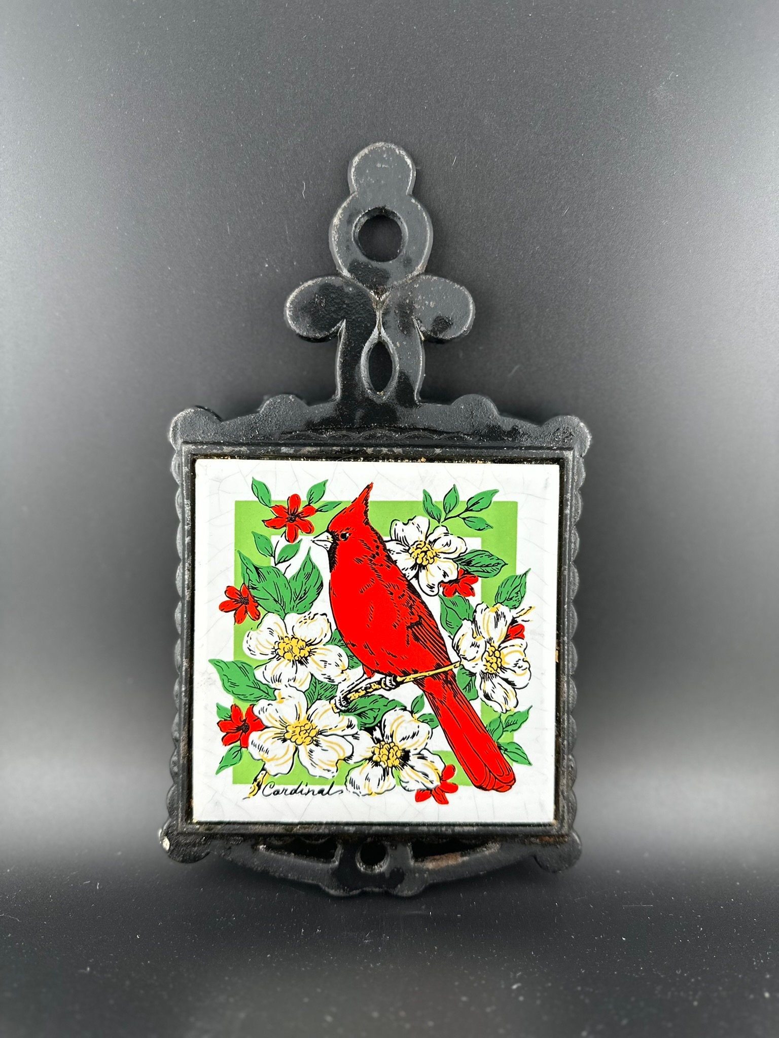 Vintage Seven Star Tile and Cast Iron Cardinal Trivet/wall Decor - Etsy