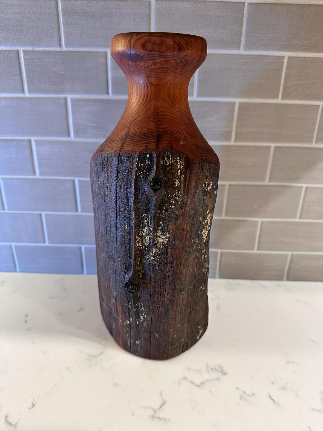 Promitive Hand Carved Rustic Wooden Vase - Etsy