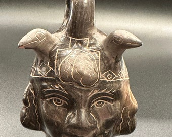 1980s Chancay Culture Peruvian Pottery Effigy Statue, Museum Replica ...
