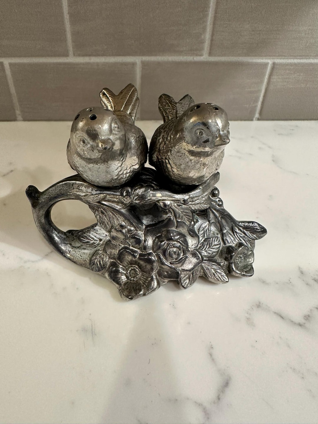 Vintage Silverplate Birds on Branch Salt and Pepper Set - Etsy