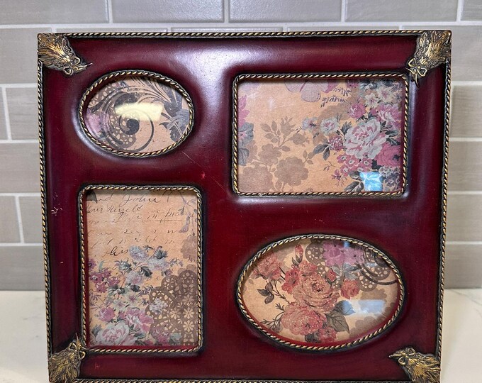 Vintage Weston Gallery Redwood and Gold Accent Resin Collage Picture ...