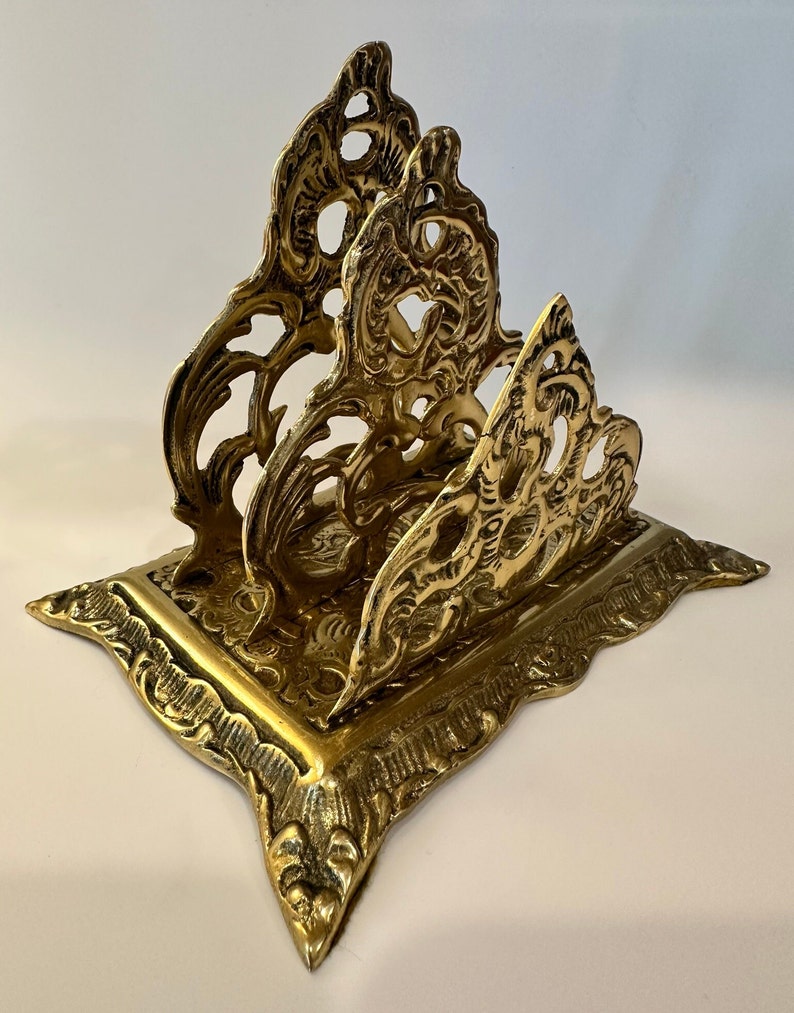 Vintage Art Nouveau Ornate Brass Letter Holder - Etsy