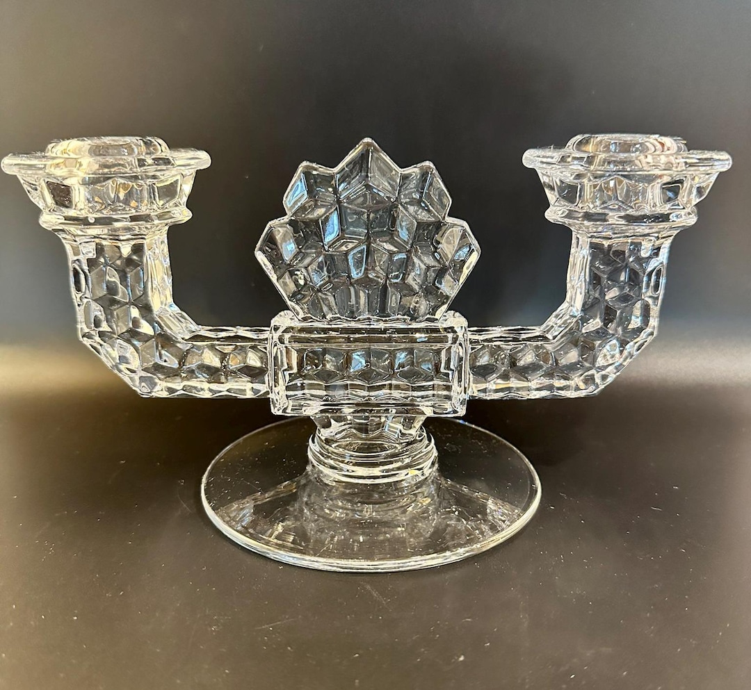 Vintage Fostoria Art Deco Double Arm Candlestick - Etsy