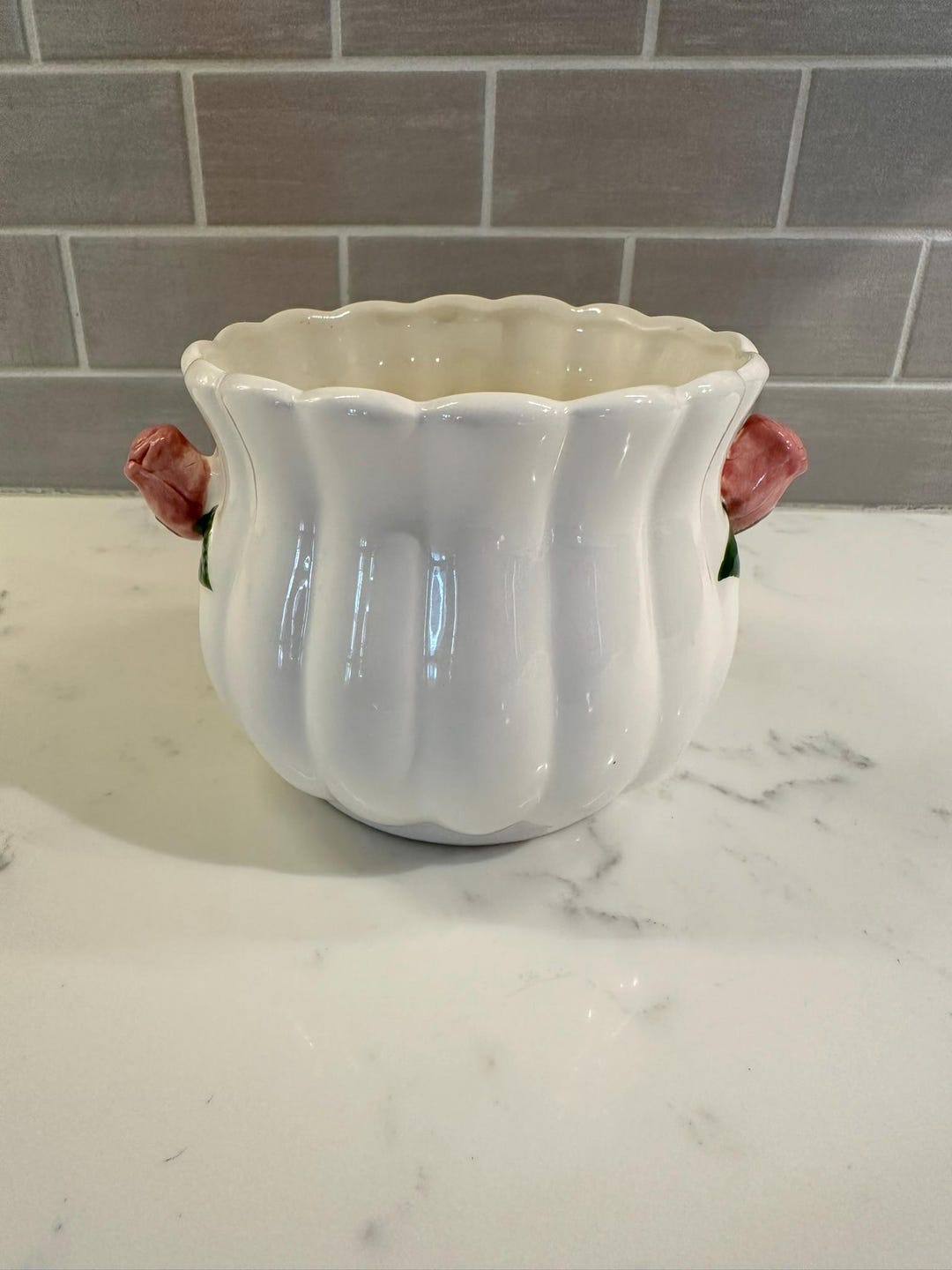 Vintage My-neil Rose Handle Flower Pot - Etsy