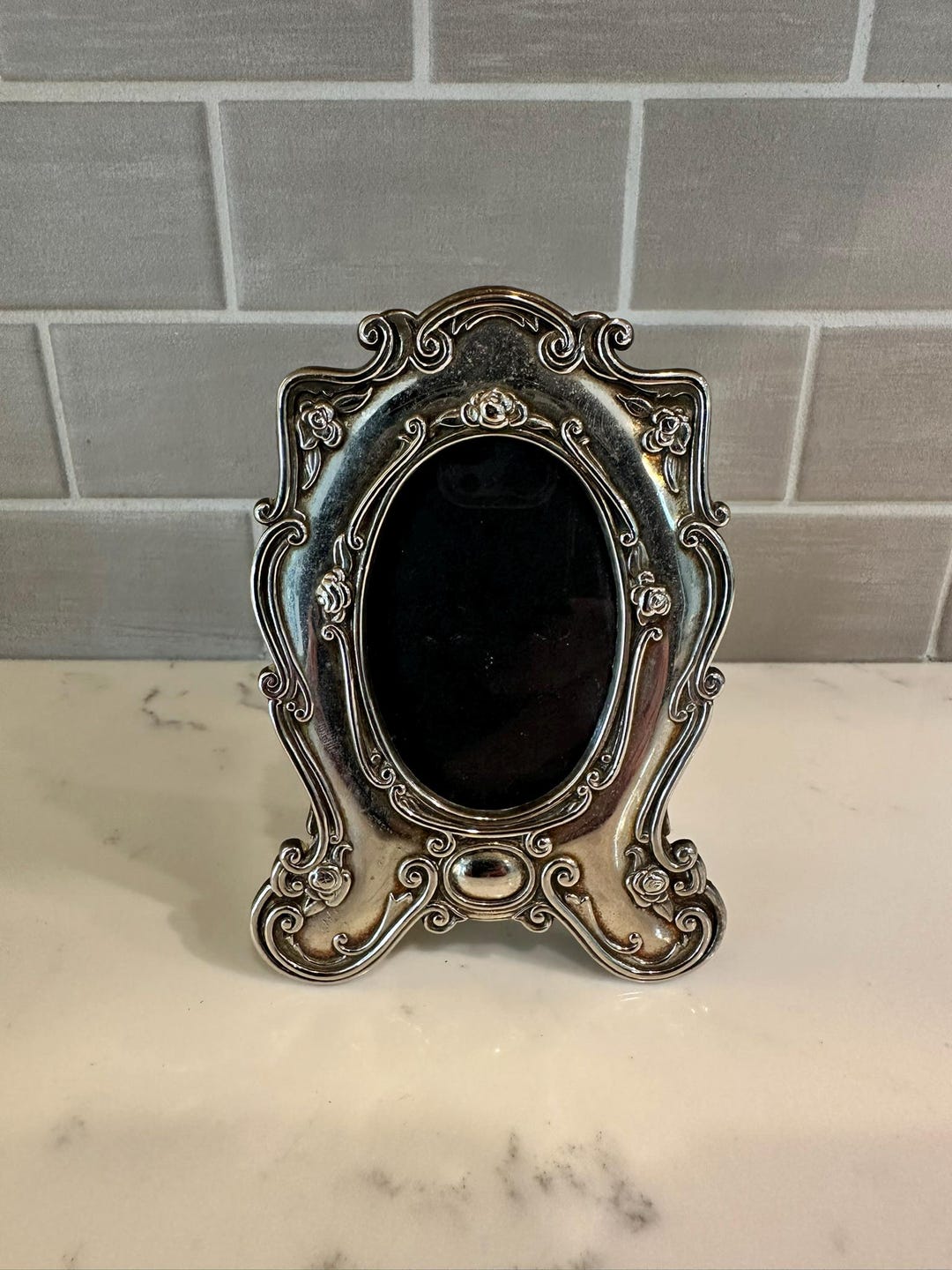 Vintage Silverplate Oval Ornate Mini Picture Frame - Etsy