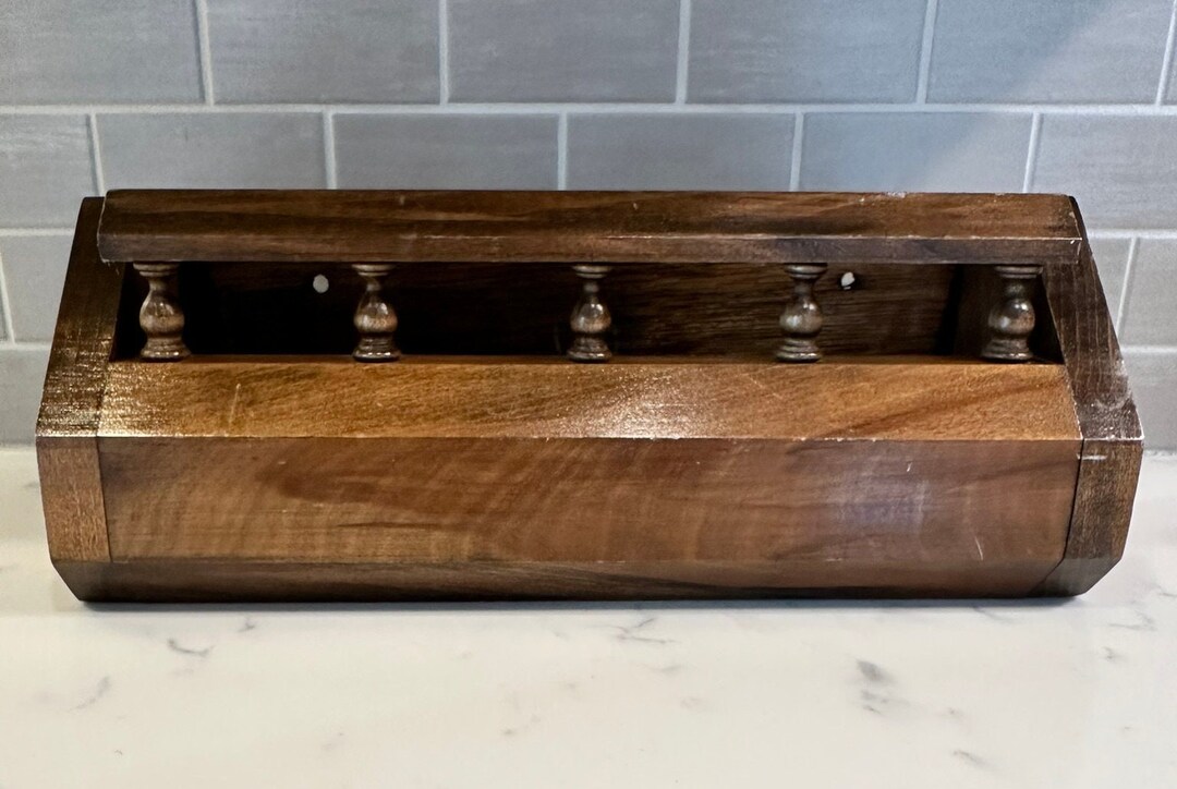 Vintage Wood Wall Mount Spice Rack - Etsy