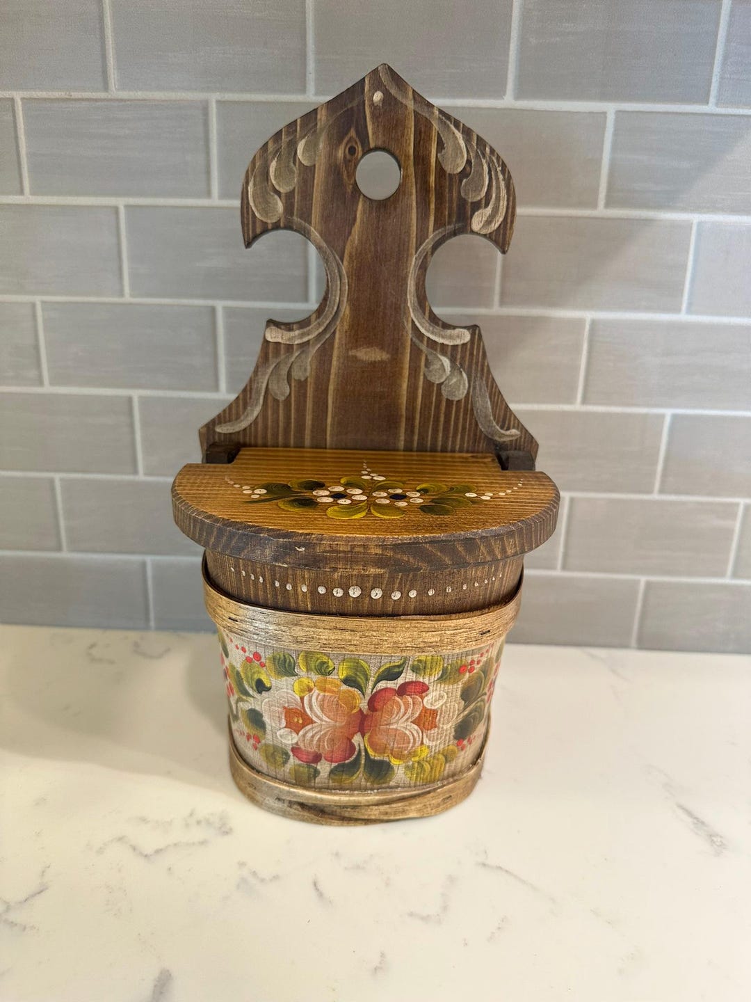 Vintage German Wooden Handmade and Hand Painted Salt Box - Etsy