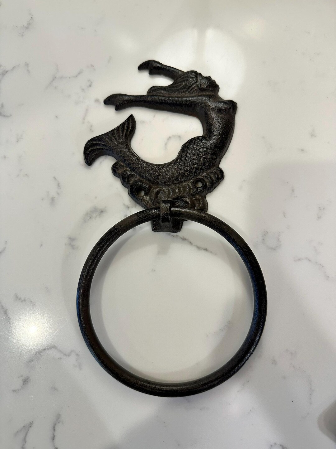 Vintage Wrought Iron Mermaid Towel Holder - Etsy