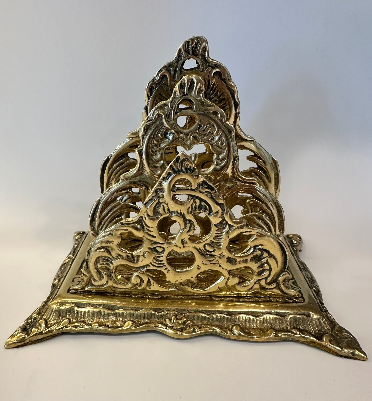 Vintage Art Nouveau Ornate Brass Letter Holder - Etsy