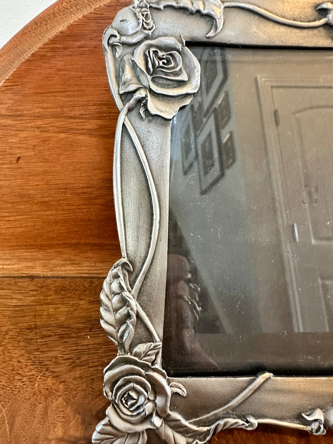 Vintage Climbing Rose Pewter Picture Frame - Etsy