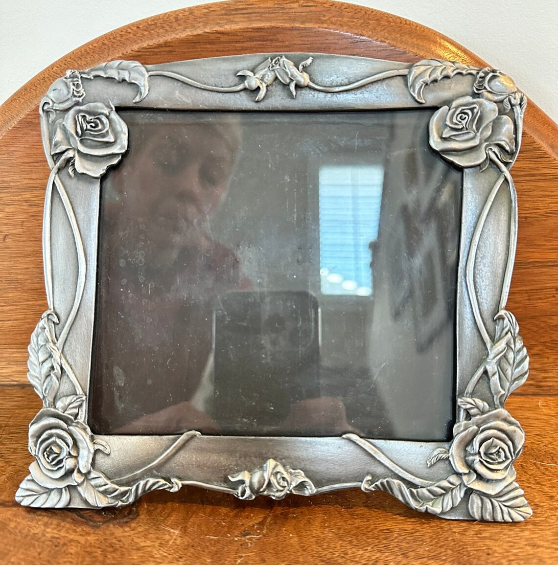 Vintage Climbing Rose Pewter Picture Frame - Etsy