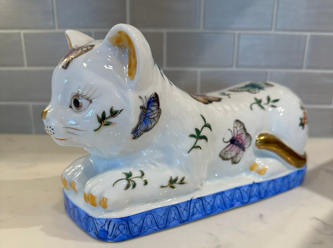 Vintage Frederick Cooper Chicago Large Hand Painted Porcelain Cat With ...