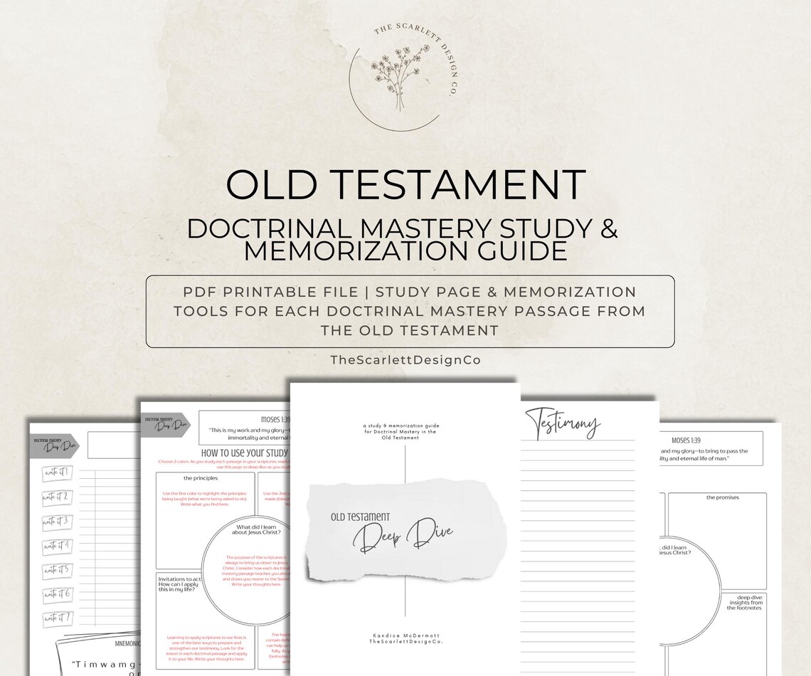 Old Testament Study + Memorization Guide | Deep Dive Printable | Gospel ...
