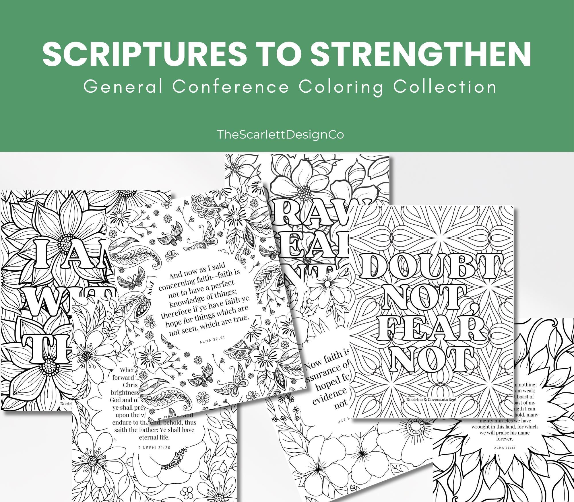 LDS General Conference Coloring Pages: Scripture Bundle (PDF Pattern ...
