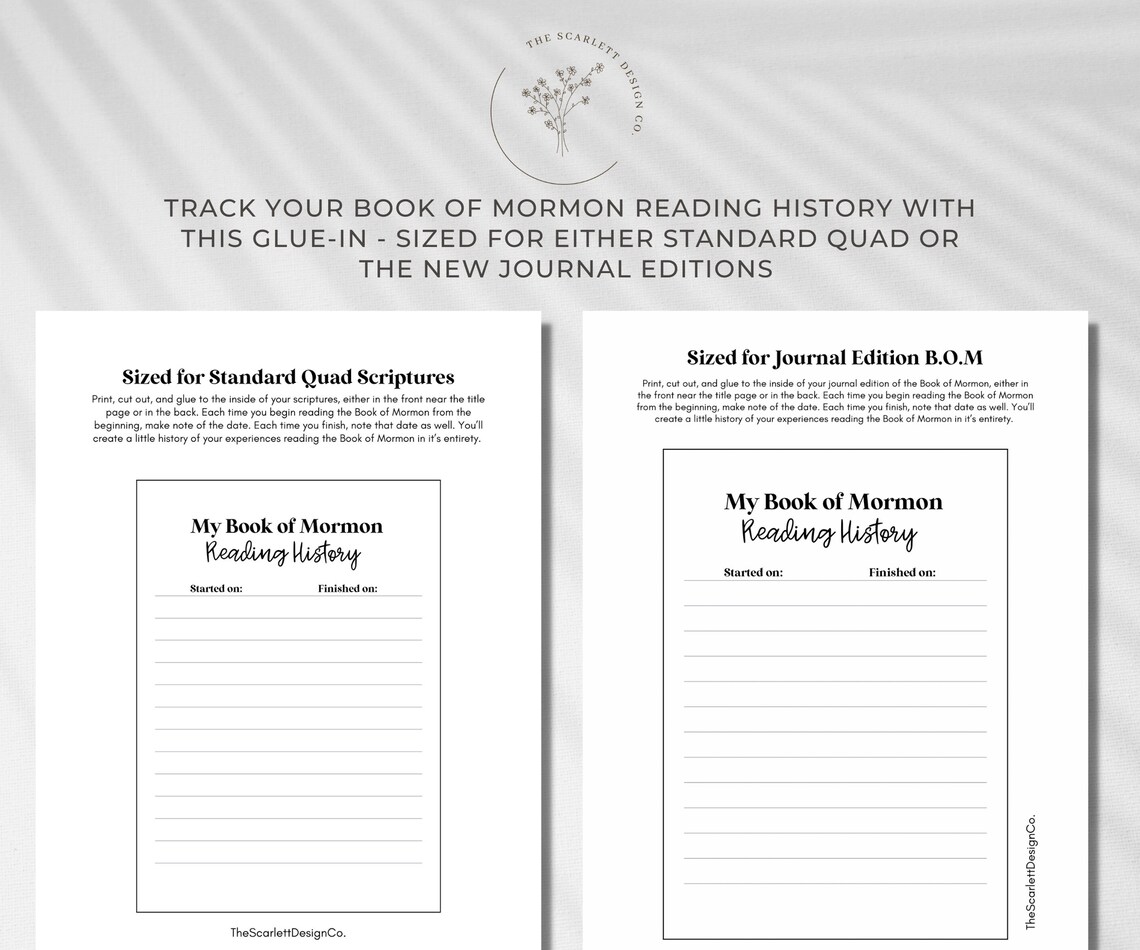 Book of Mormon Reading Charts | Printable Scripture Study Helps ...