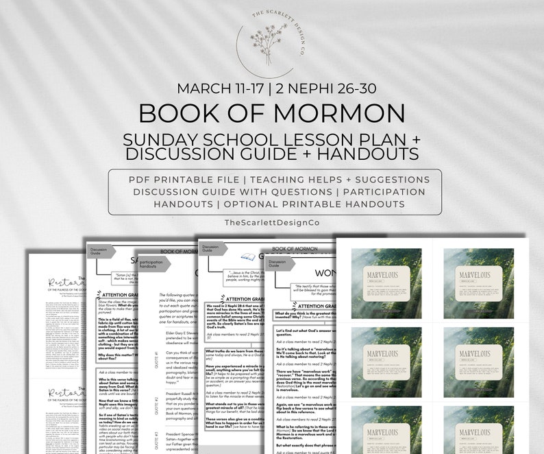 Book of Mormon Lesson Plan Gospel Doctrine & Sunday School Teaching ...