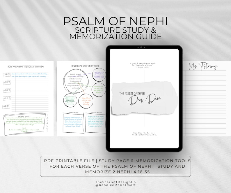 The Psalm of Nephi Study & Memorization Guide | Deep Dive Printable ...