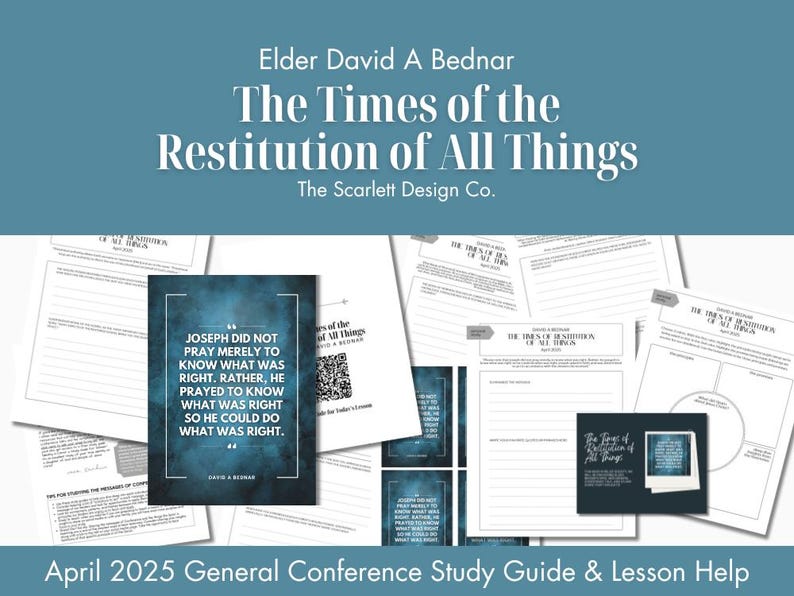 The Times of the Restitution of All Things, David A Bednar, Relief ...